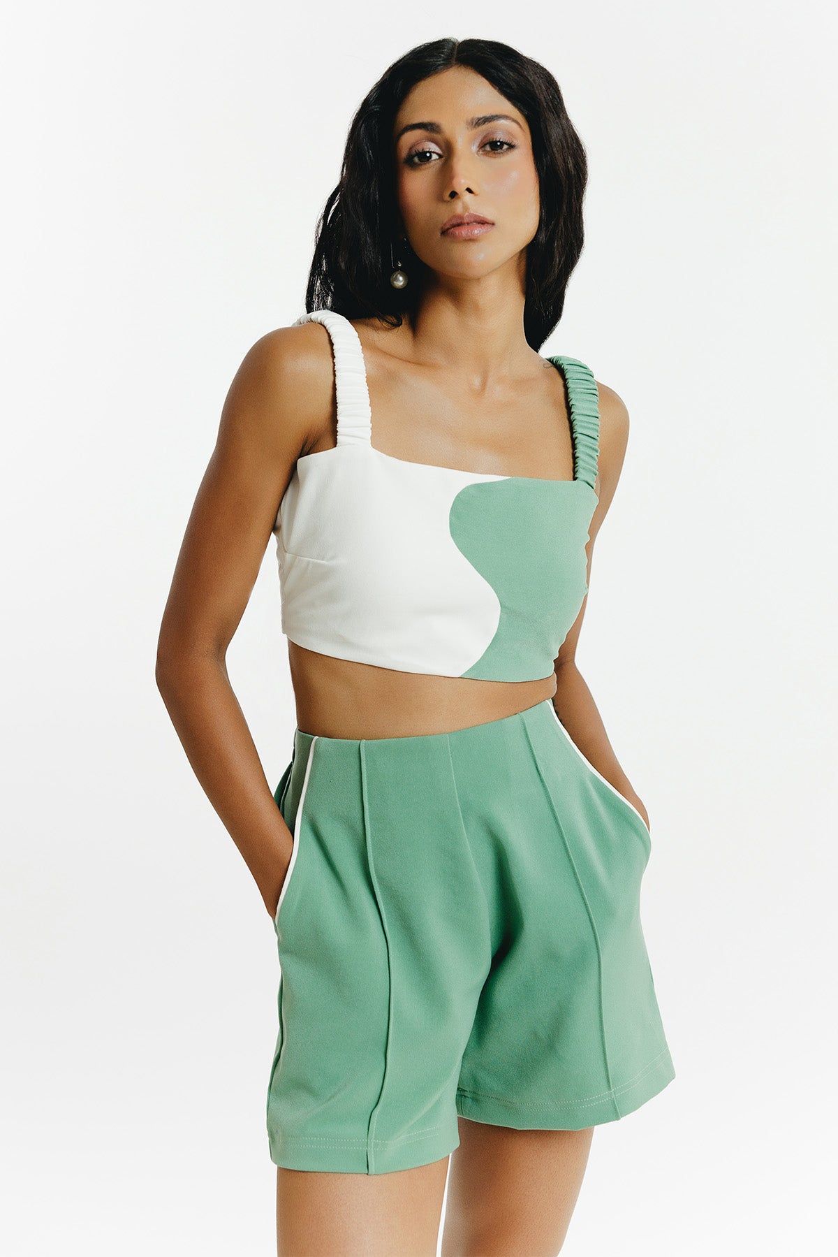 Green Pin-Tuck Shorts – pH Projecct