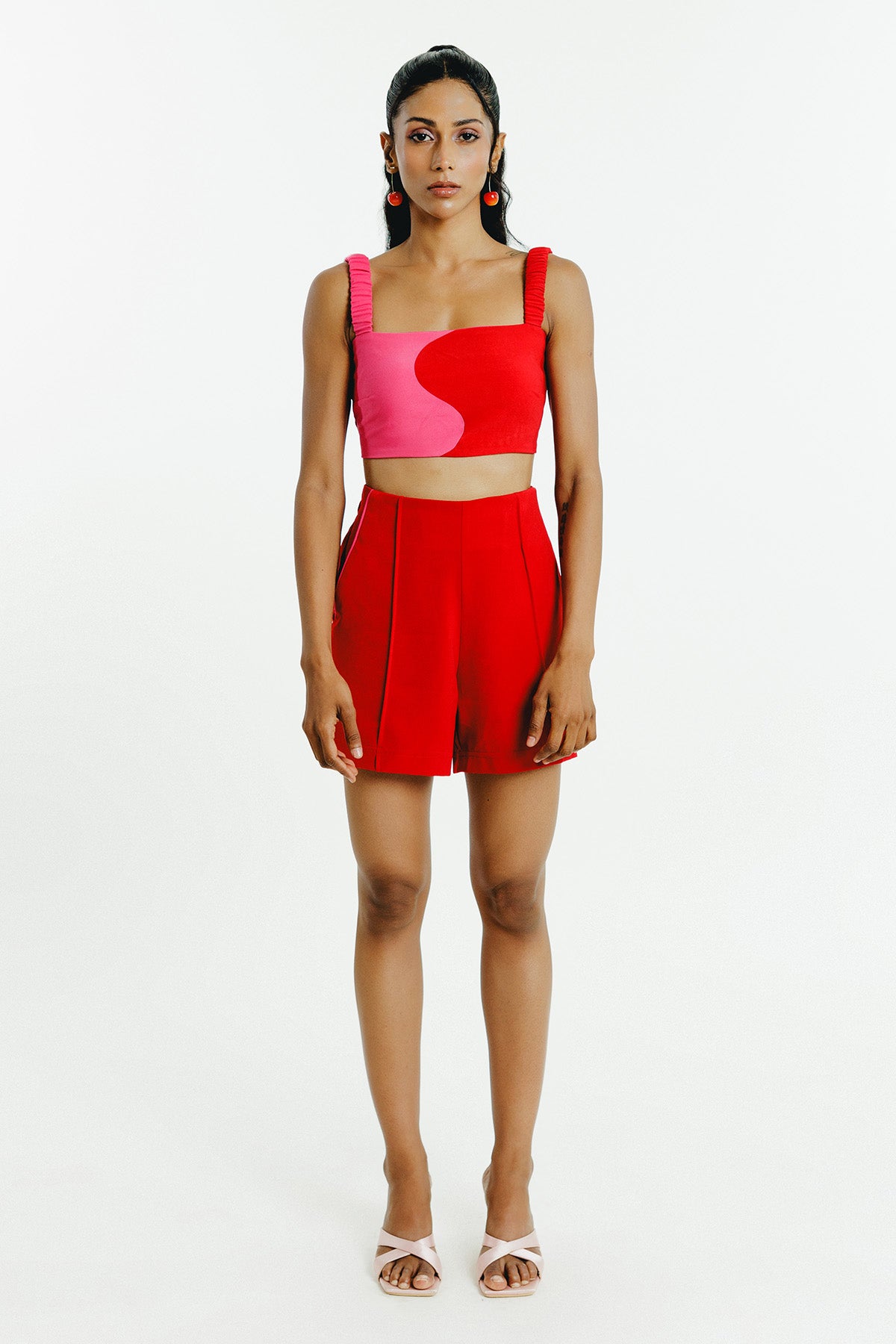Red Pin-Tuck Shorts – pH Projecct